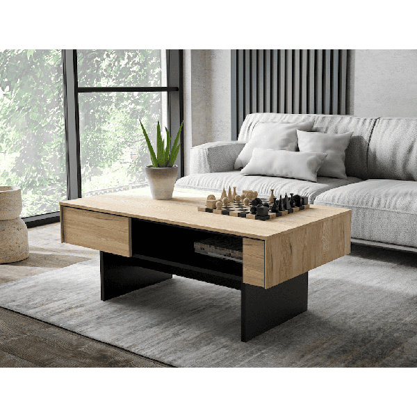 Arte N Furniture Ltd Stylish Mountain Ash Black Coffee Table W110cm Modern Design for Living Spaces Wayfair